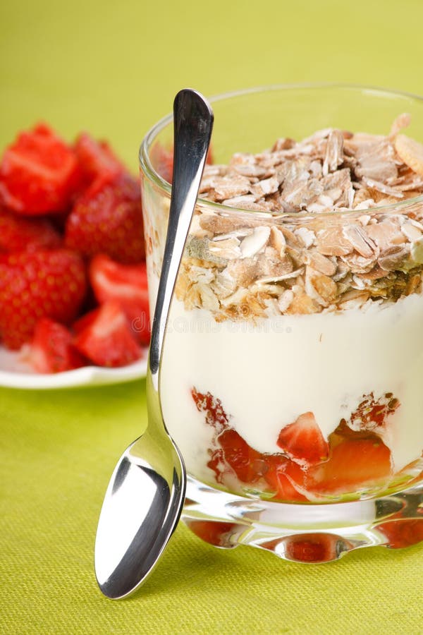 Yoghurt with granola stock image. Image of nutrition - 14894123