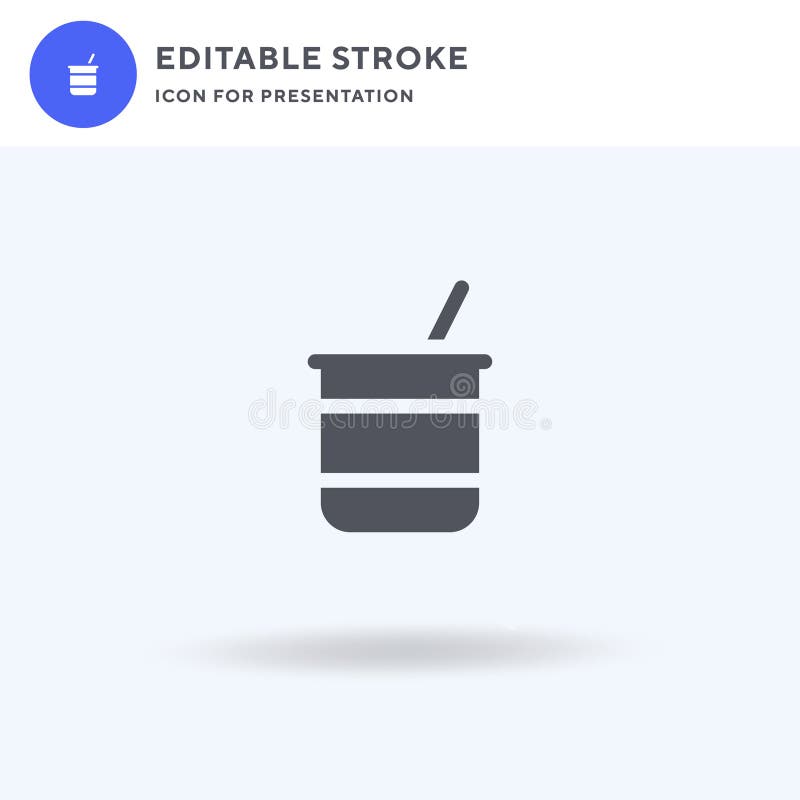 Yoghurt Icon Vector, Filled Flat Sign, Solid Pictogram Isolated on ...