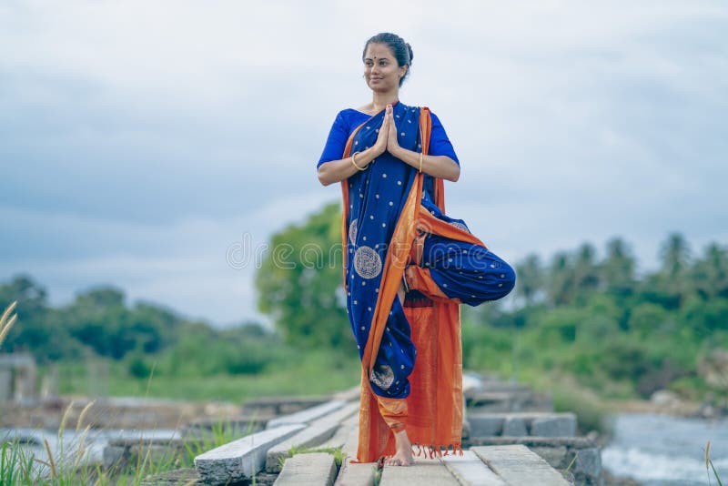 Yogini Doing Asana in an Ancient Temple Stock Image - Image of ...