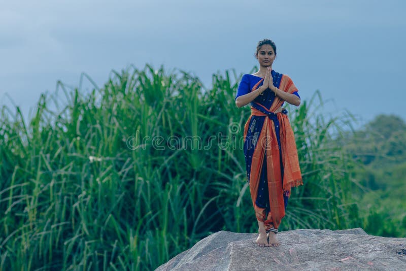 Yogini Doing Asana in an Ancient Temple Stock Image - Image of park ...