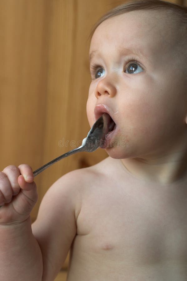 Yogurt Baby stock image. Image of little, baby, yogurt - 1884347