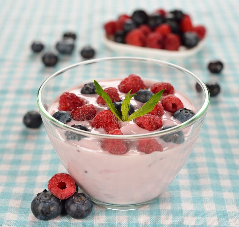 Yogurt with berries stock photo. Image of sweet, yogurt - 31654494