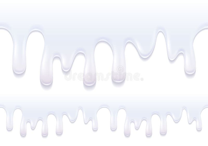White Cream Drips on White Background Stock Illustration - Illustration ...