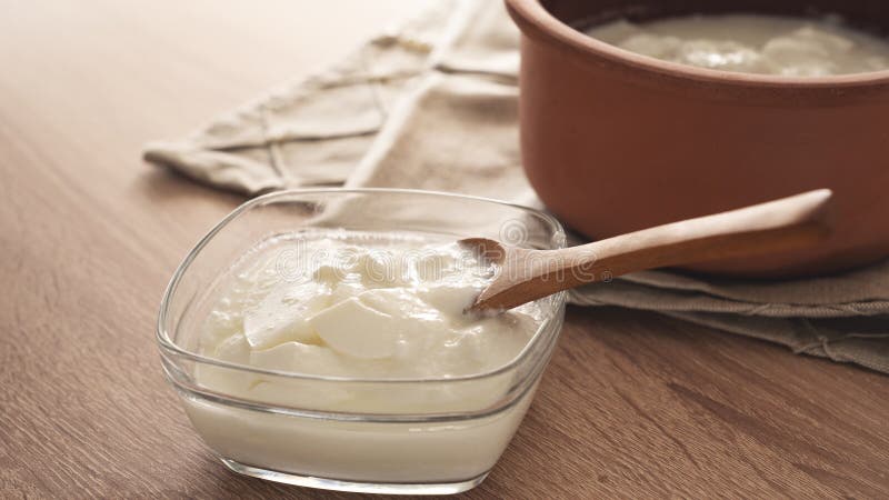 Yogurt Eating Concept, Natural Healthy Probiotic Stock Photo - Image of ...