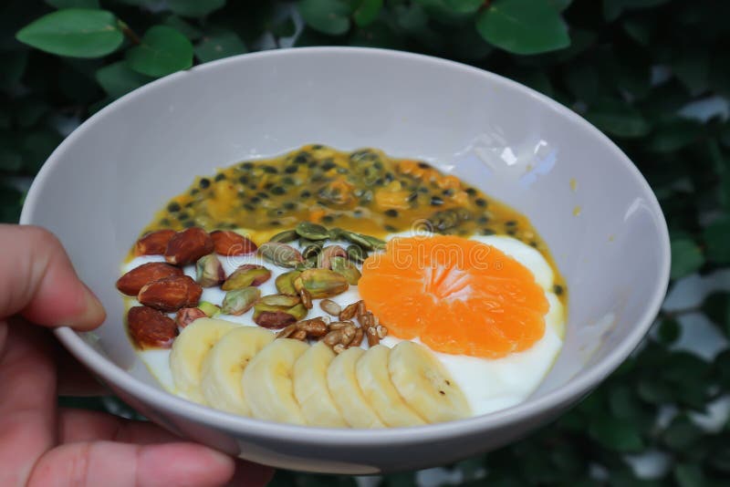 Yogurt or Yogurt with Fruit Topping Stock Image - Image of homemade ...