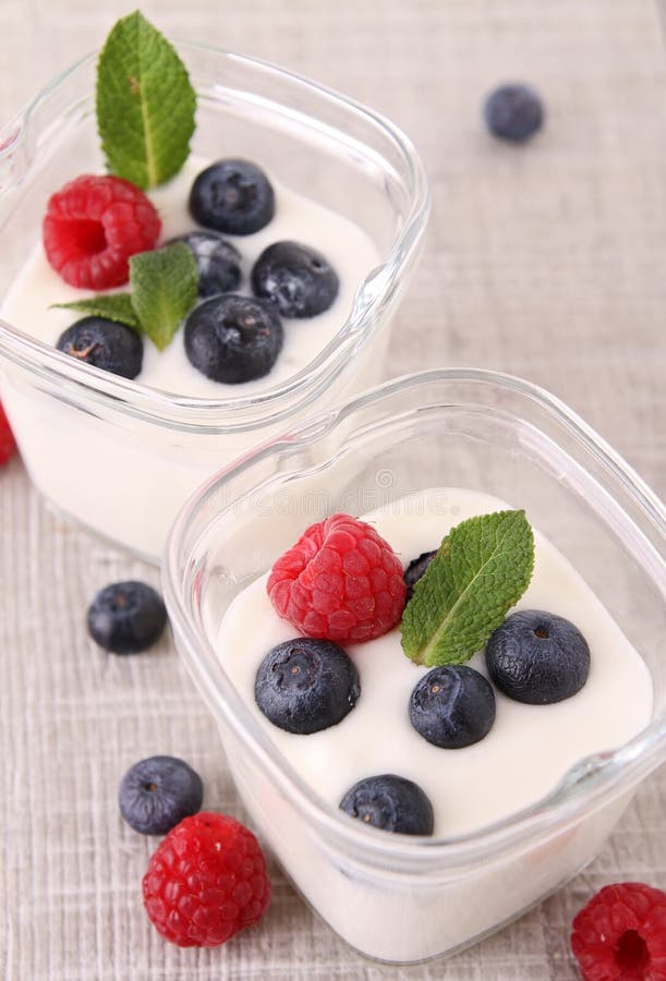 Yogurt and fruits stock image. Image of dessert, yoghurt - 24266303
