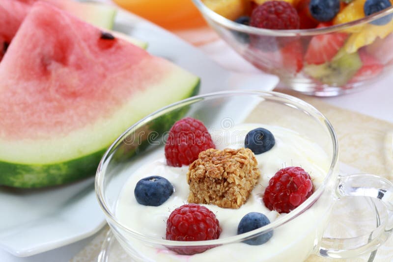 Yogurt with fruits stock photo. Image of delicious, nutrition - 5120144