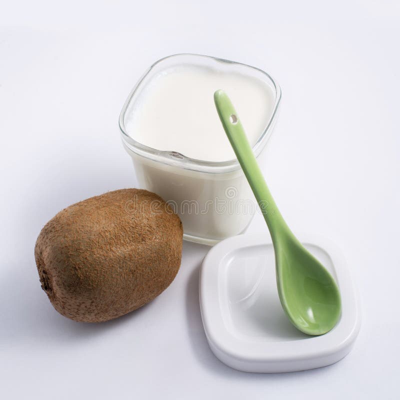Yogurt In A Glass Cup Isolated On A White Background Stock Image Image Of Salad Cream 75057413