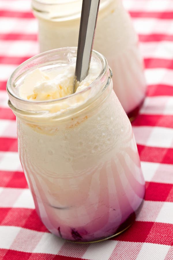 Yogurt in glass jar stock photo. Image of dessert, milky - 22375834