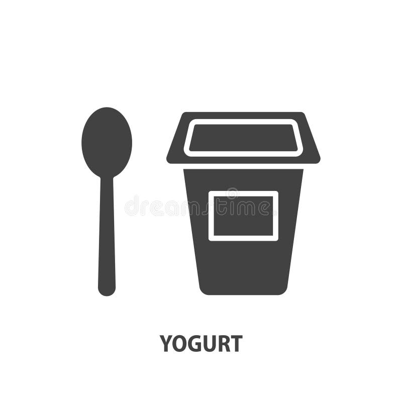 Yogurt Glyph Icon. Dairy Product Vector Illustration Stock Vector ...