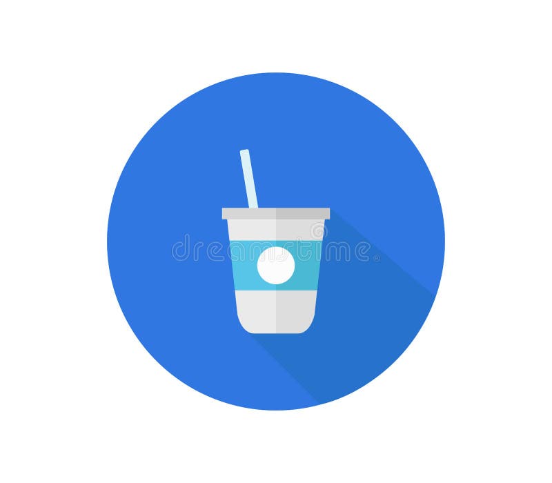 Yogurt with Spoon Vector Icon on White Background. Flat Vector Yogurt ...