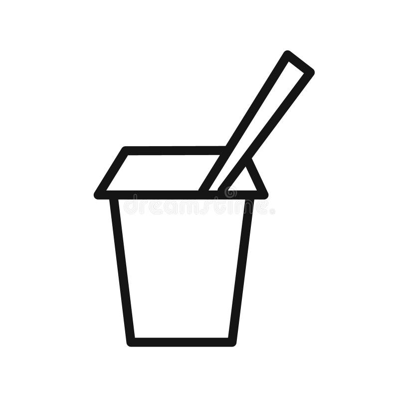 Yogurt Icon Linear Vector Graphics Sign Stock Vector - Illustration of ...