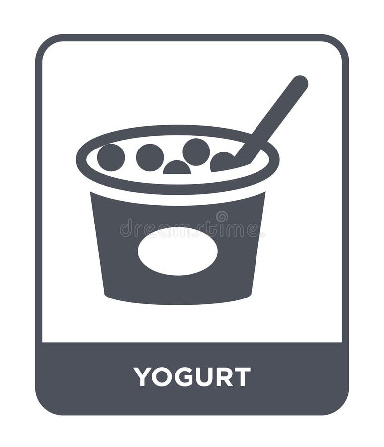 Yogurt Icon in Trendy Design Style. Yogurt Icon Isolated on White ...