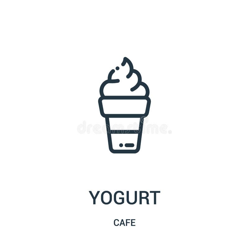 Yogurt Icon Vector from Cafe Collection. Thin Line Yogurt Outline Icon ...
