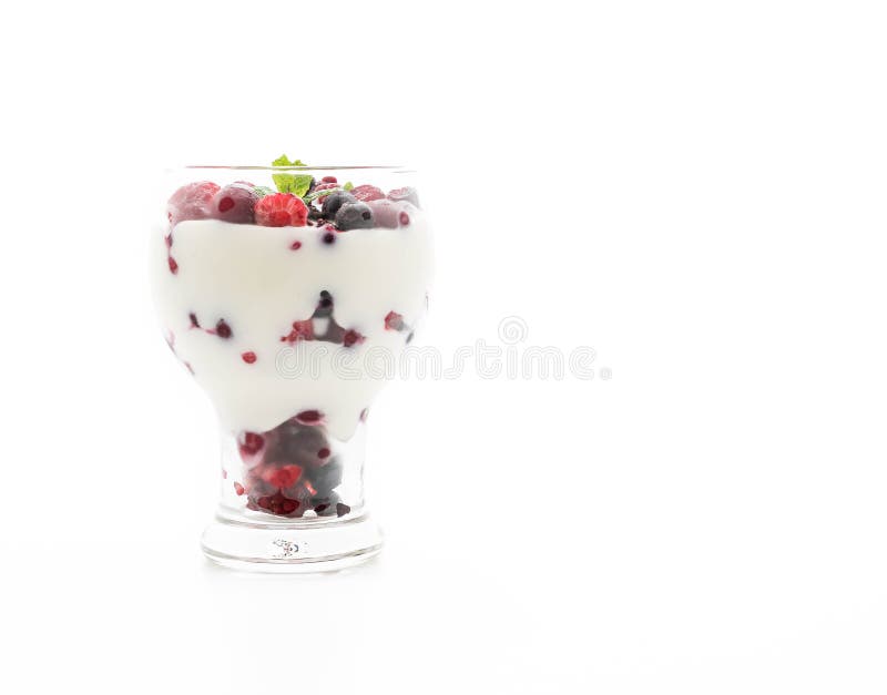 Yogurt with mixed berries stock photo. Image of healthy - 96554720