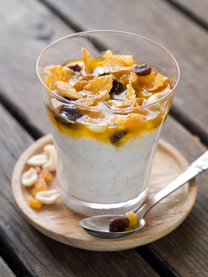 Yogurt with muesli stock image. Image of breakfast, morning - 29048449
