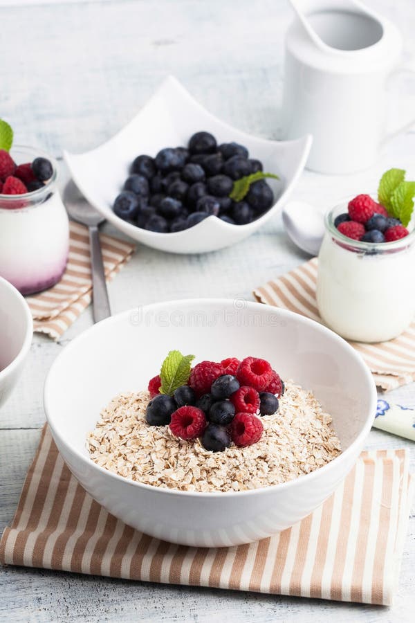 Yogurt with Muesli and Berries Stock Photo - Image of healthy, cream ...