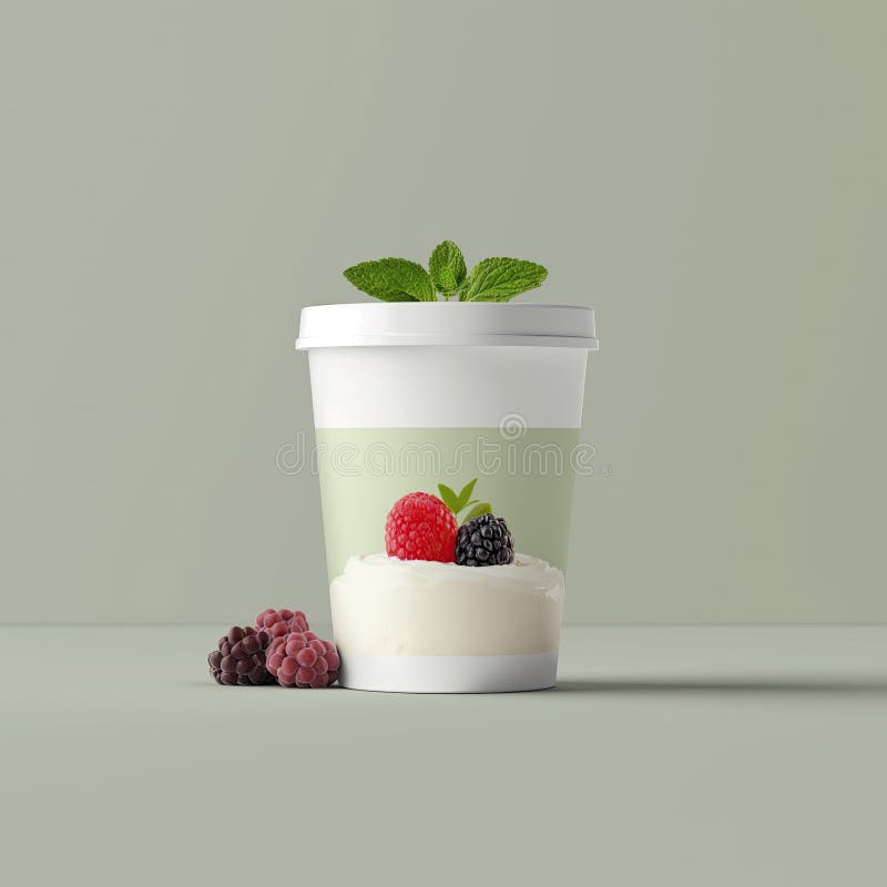 Yogurt packaging mockup stock illustration. Illustration of buttermilk ...