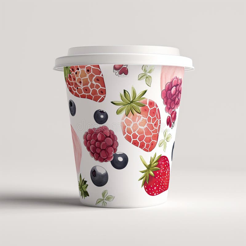 Yogurt packaging mockup stock illustration. Illustration of dessert ...