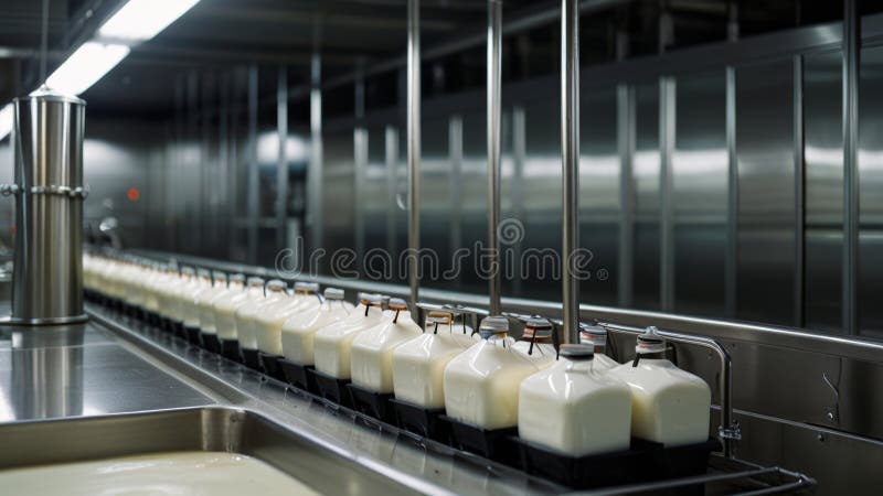 Yogurt Production Process Using Advanced Automated Machinery Stock ...