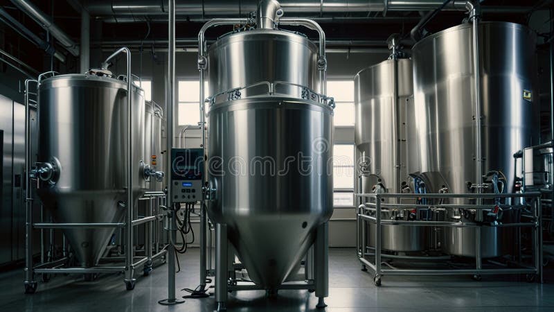 Yogurt Production Process Using Advanced Automated Machinery Stock ...