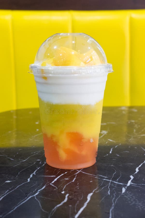 Yogurt pudding with mango stock photo. Image of nutritious - 97953126