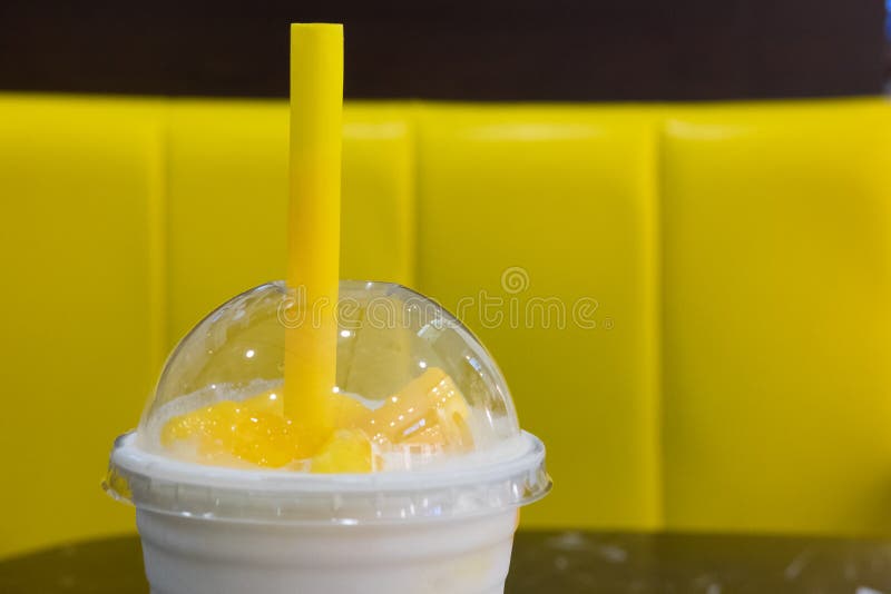 Yogurt Pudding with Slice of Mango Stock Image - Image of food, mango ...