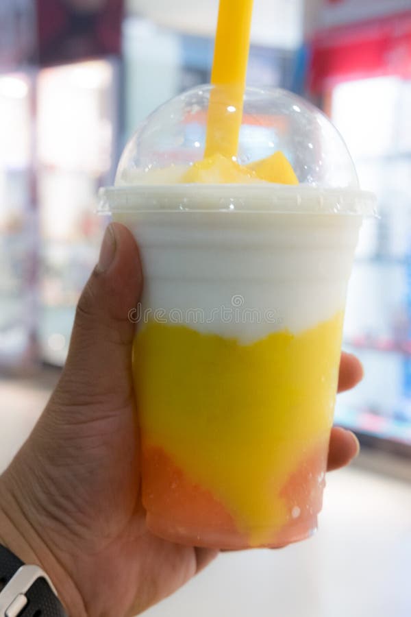 Yogurt Pudding with Slice of Mango Stock Image - Image of sweet, food ...