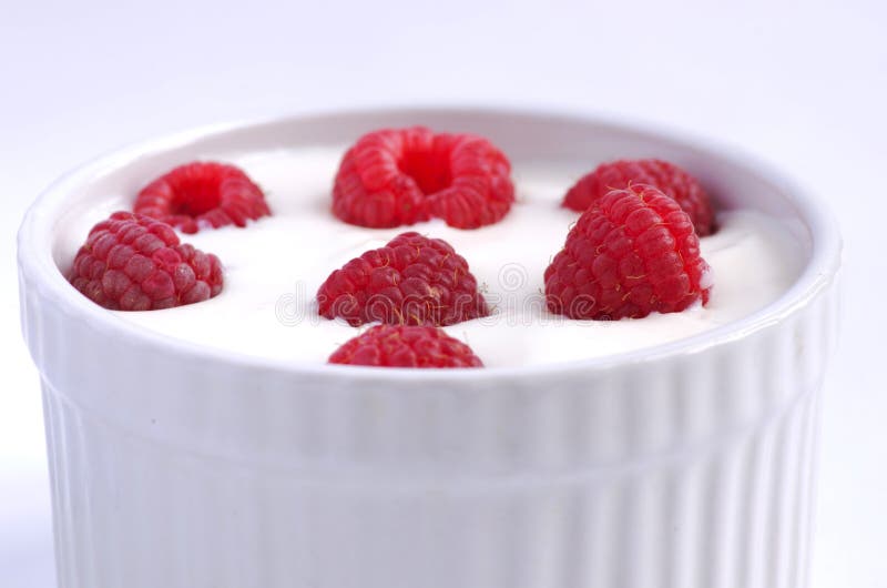 Yogurt with raspberries stock image. Image of healthy - 59188793