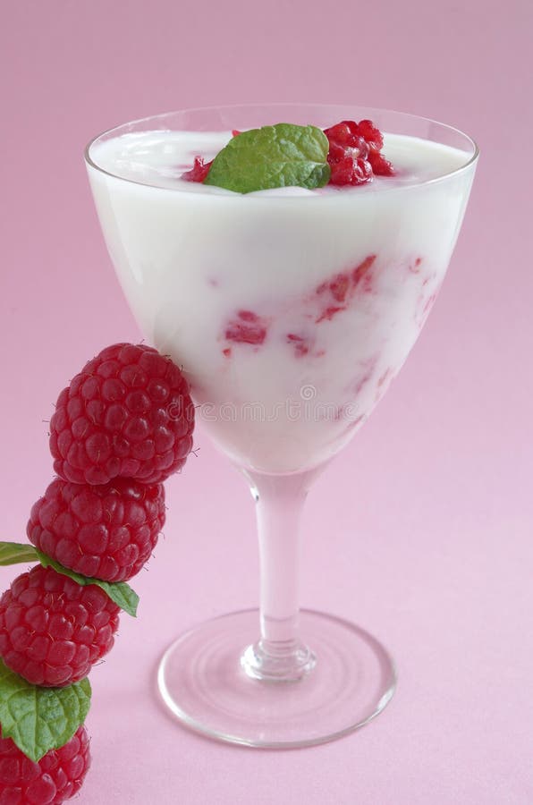 Yogurt and raspberry stock photo. Image of drinking, dairy - 62295308