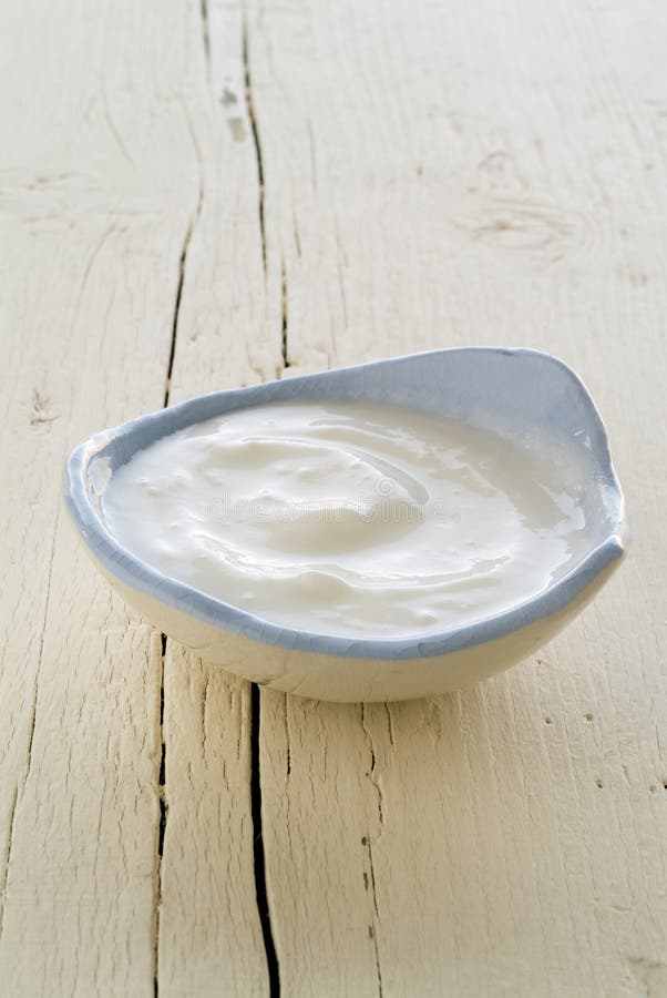 Yogurt in a small bowl stock photo. Image of white, mousse - 4117758