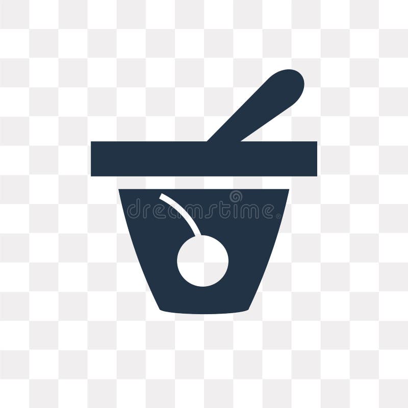 Yogurt with Spoon Vector Icon Isolated on Transparent Background Stock ...