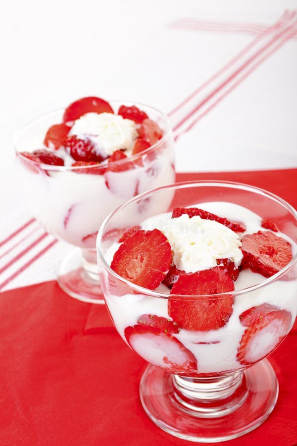 Yogurt with strawberry stock image. Image of homemade - 27000815