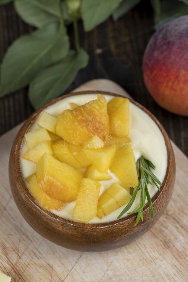Yogurt with the Taste and Aroma of Peaches Stock Photo - Image of taste ...