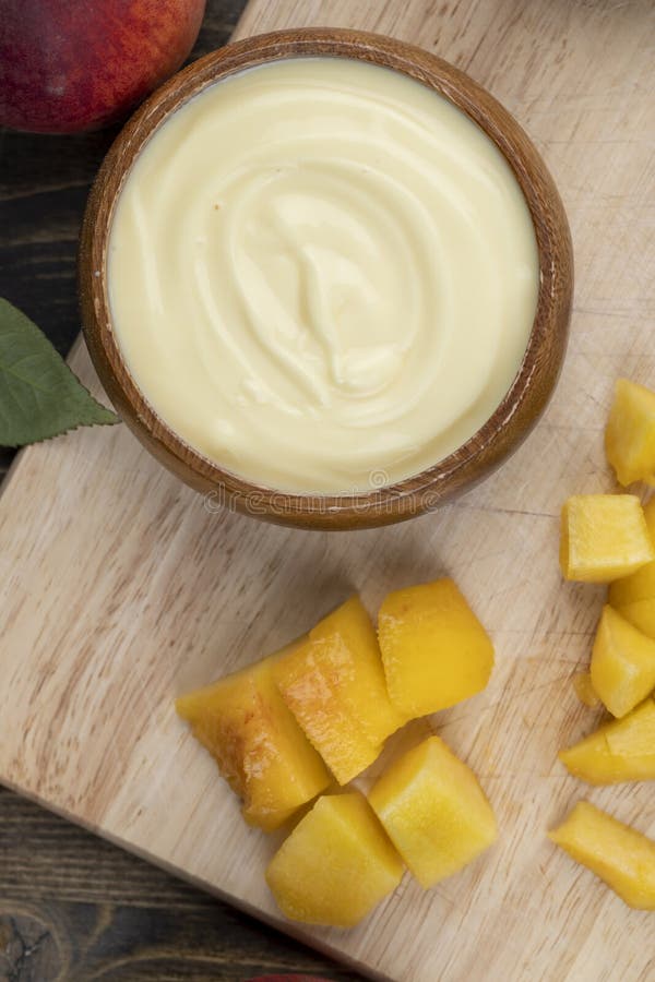 Yogurt with the Taste and Aroma of Peaches Stock Image - Image of ...
