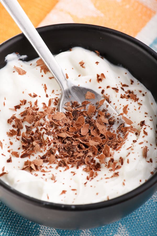 Yogurt (yoghurt) with Chocolate Stock Photo - Image of diet, drink: 8772276