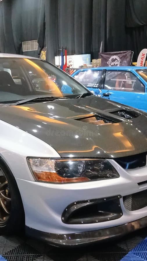 Modified Silver Mitsubishi Lancer Evolution VIII Sedan on Display at ...