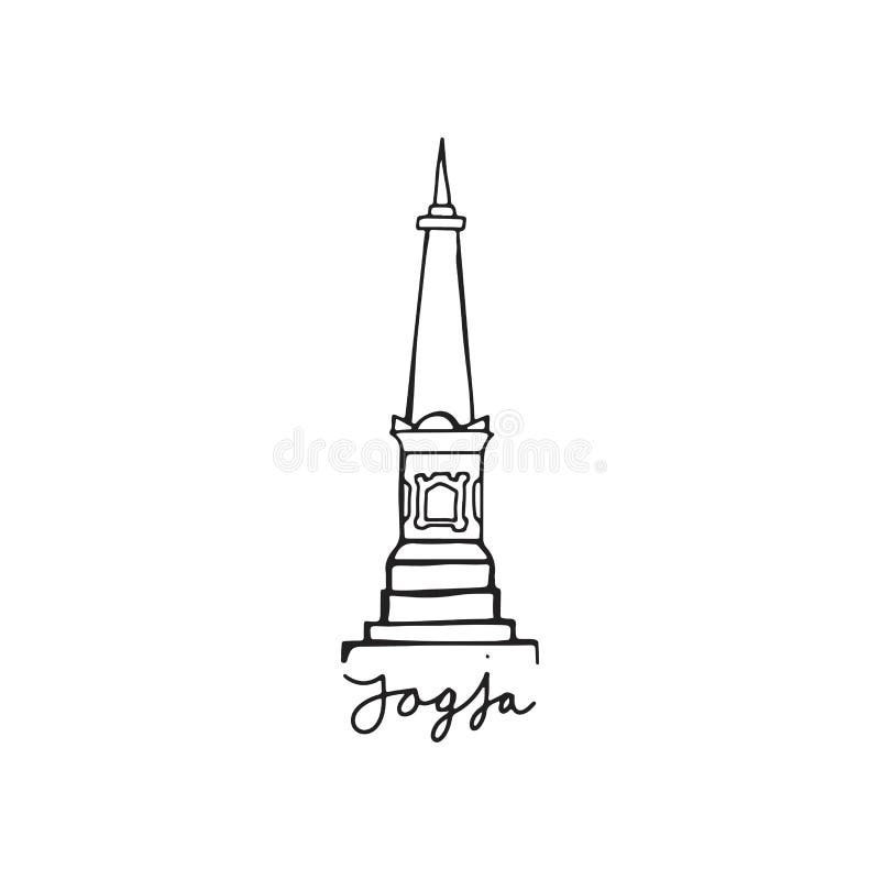 Yogyakarta Indonesia Monument Indonesia Design Vector Illustration ...