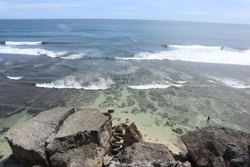 The View of Beach in Yogyakarta Stock Photo - Image of island, leaf ...