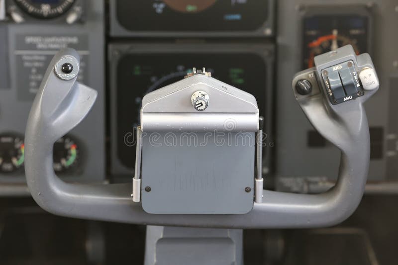 Yoke in cockpit stock image. Image of plane, device - 402037601