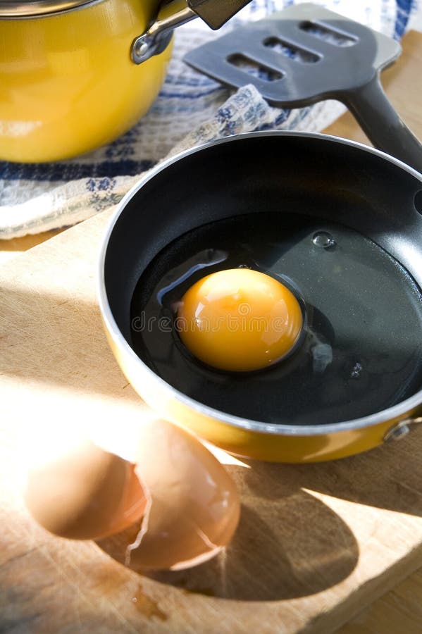Yolk in pan stock photo. Image of object, organic, nature - 42614390