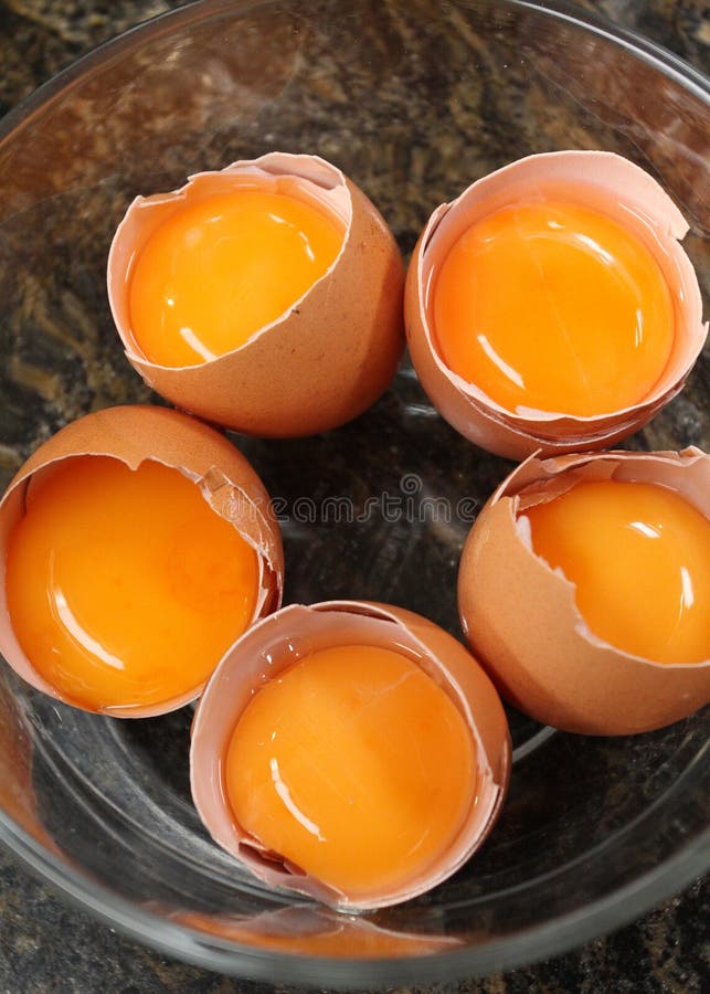 Yolks without Whites in the Eggs Half Shells. Stock Image - Image of ...