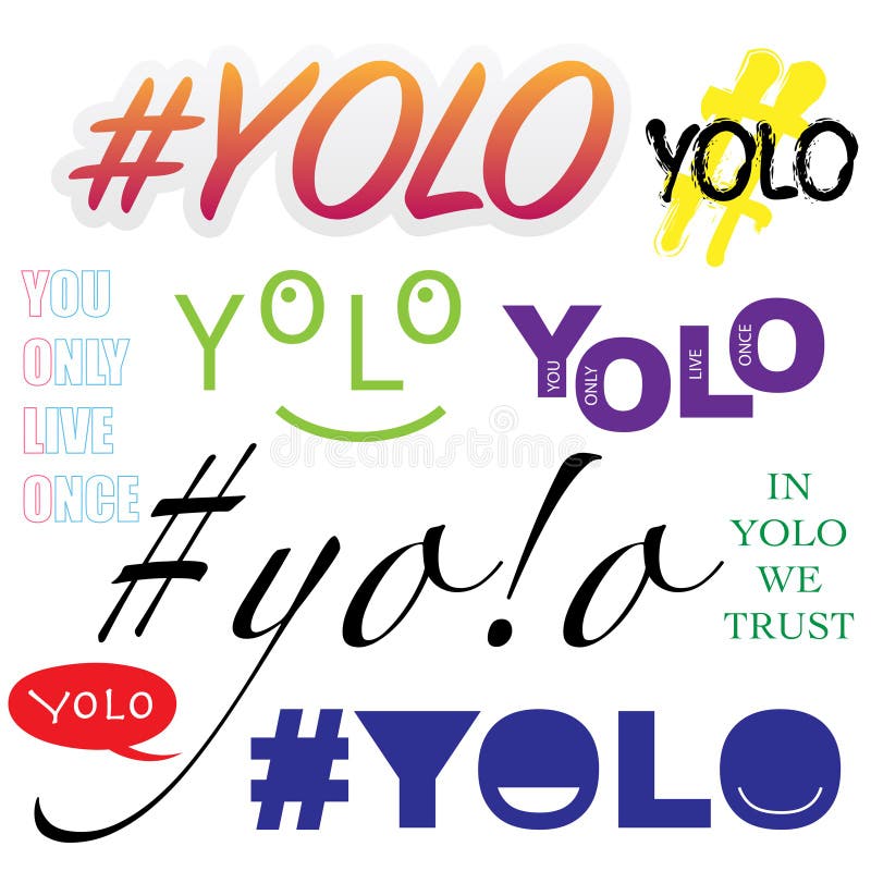 Yolo symbols set stock vector. Illustration of slang - 148874796