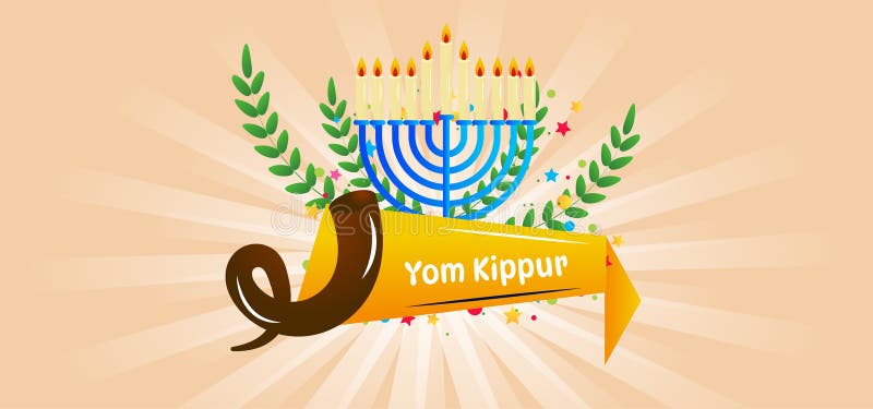 Yom Kippur Jewish Day of Atonement Background Stock Vector ...