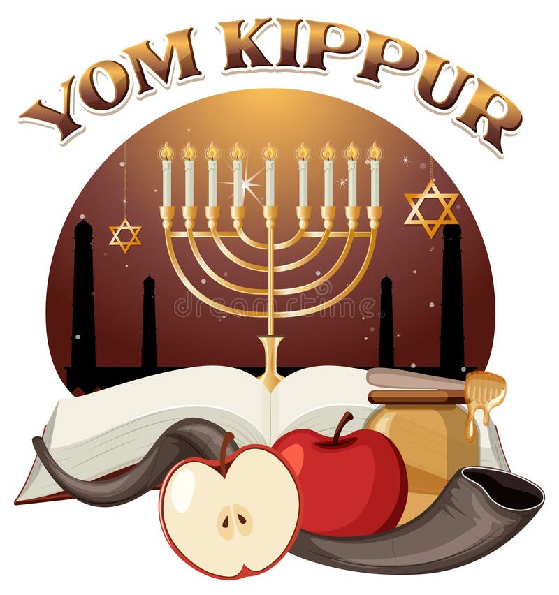 Yom Kippur Jewish day stock vector. Illustration of horn - 274852490