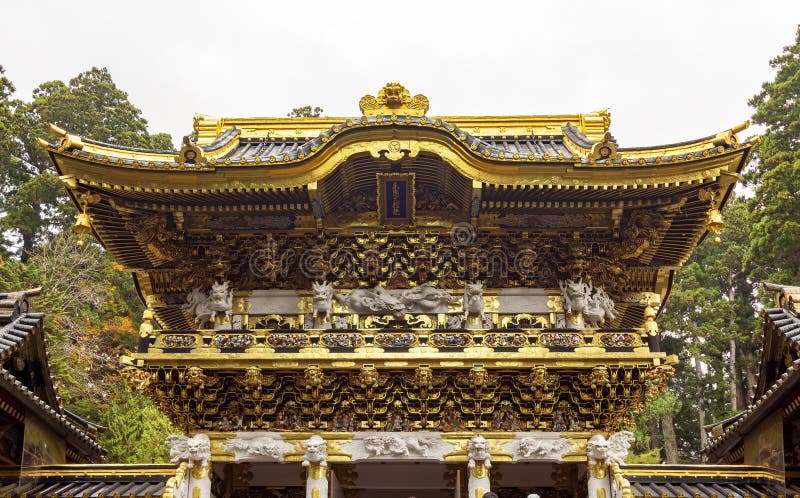 Yomeimon Gate at Nikko Toshogu Shrine, Japan Stock Photo - Image of ...