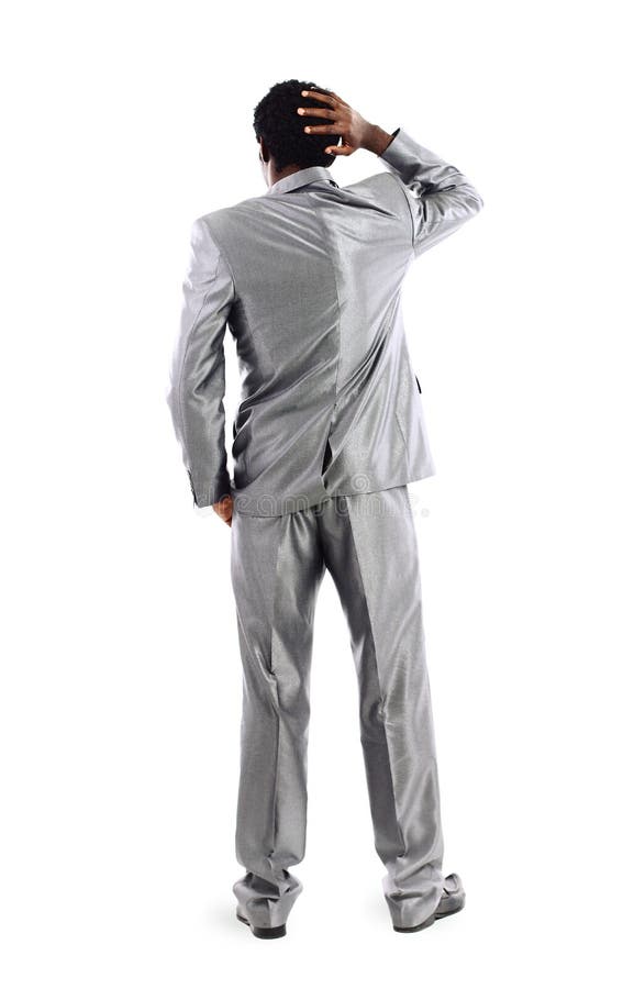 Yong Business Man from the Back, Isolated Stock Image - Image of people ...