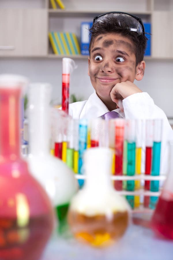 Yong Funny Scientist Doing Some Crazy Experiment Stock Image - Image of ...