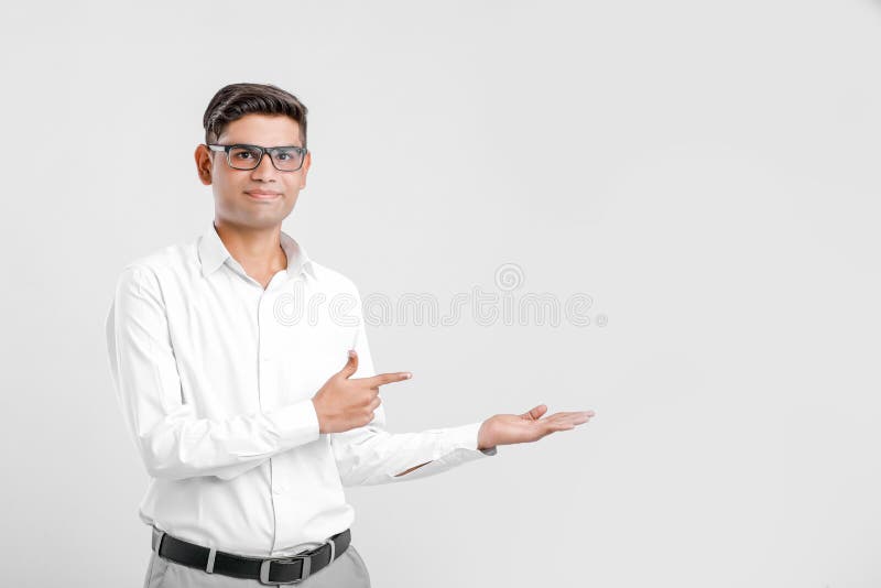 Yong Indian Man Showing Direction with Hand Stock Photo - Image of ...