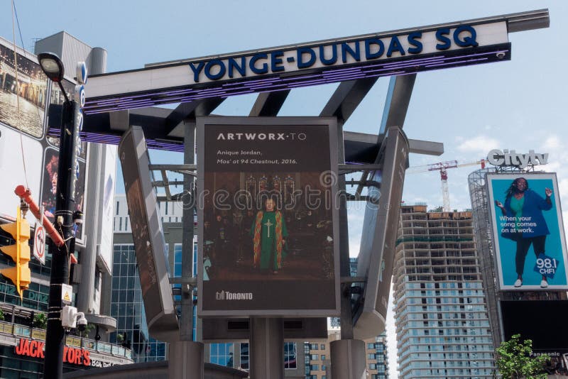 Yonge-Dundas Square Sign in Toronto Canada Editorial Photography ...